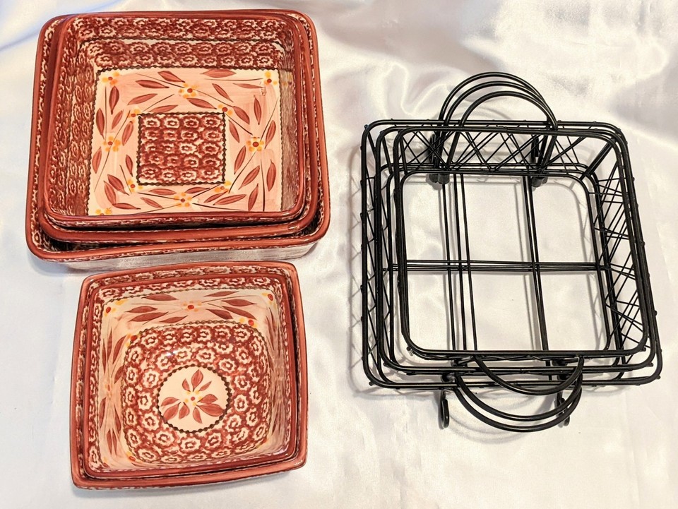 Temp-Tations by Tara Old World Cranberry 8 Pc Nesting Casserole Dishes ...