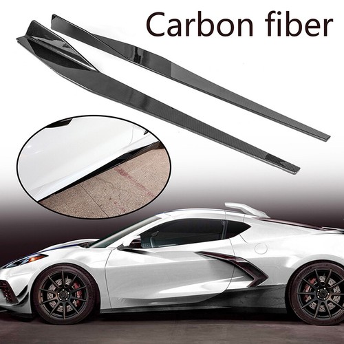 Carbon Fiber For 2020~2023 Corvette C8 2D Side Skirts Extension Lip ...