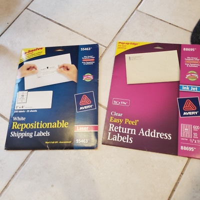 NEW LOT of Avery Easy Peel Return Repositionable Labels Ink Jet # 88695 ...