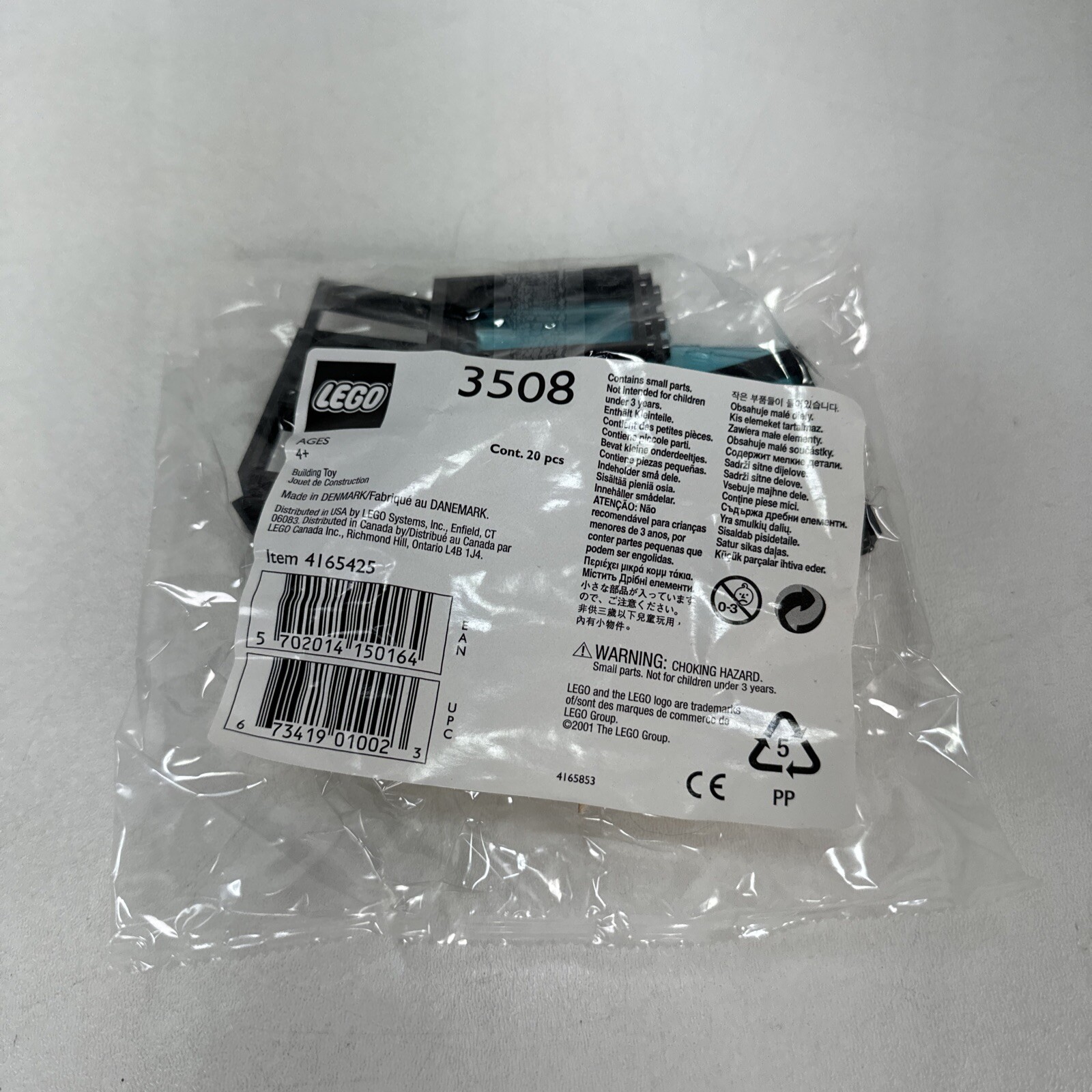 Pack Of 10 LEGO 3508 Black 1x4x5 Windows + 10 Trans-Light Blue Glass ...