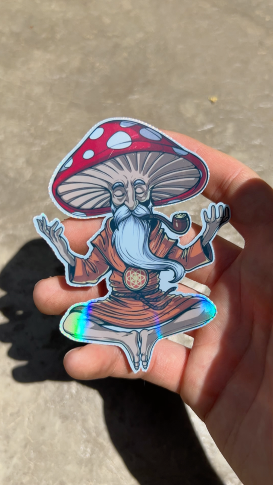 Mushroom Buddha Holographic Hologram Magic Hippie Psychedelic Hippy ...