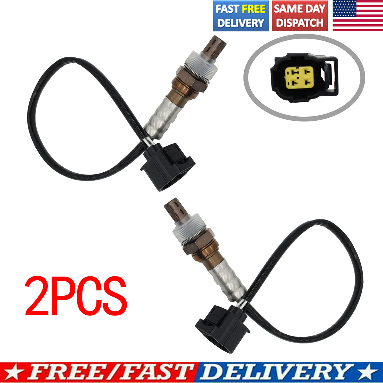 2X Downstream Rear Oxygen Sensor For 2005 - 2010 Chrysler 300 2.7L 3.5L ...