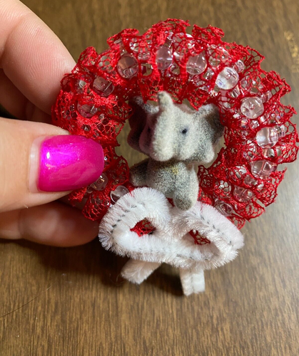 Vintage Flocked Elephant Miniature Christmas Ornament 2.5" | eBay