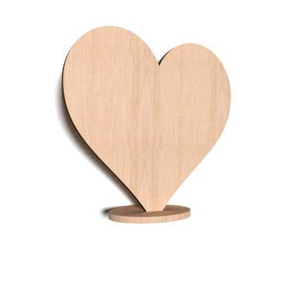 10x Wooden STANDING HEART Shape Plain HEART Tag Blank ROOM Decoration ...