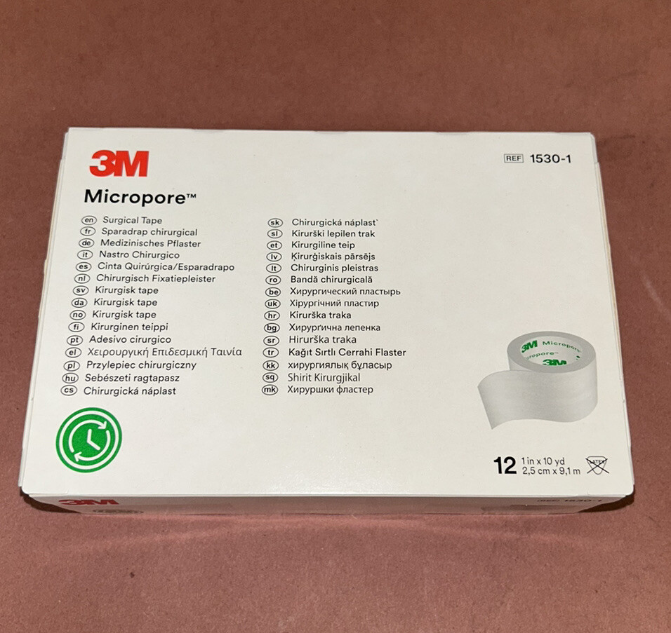 3M Micropore Paper Surgical Medical Tape, White (Box of 12 Rolls) | eBay