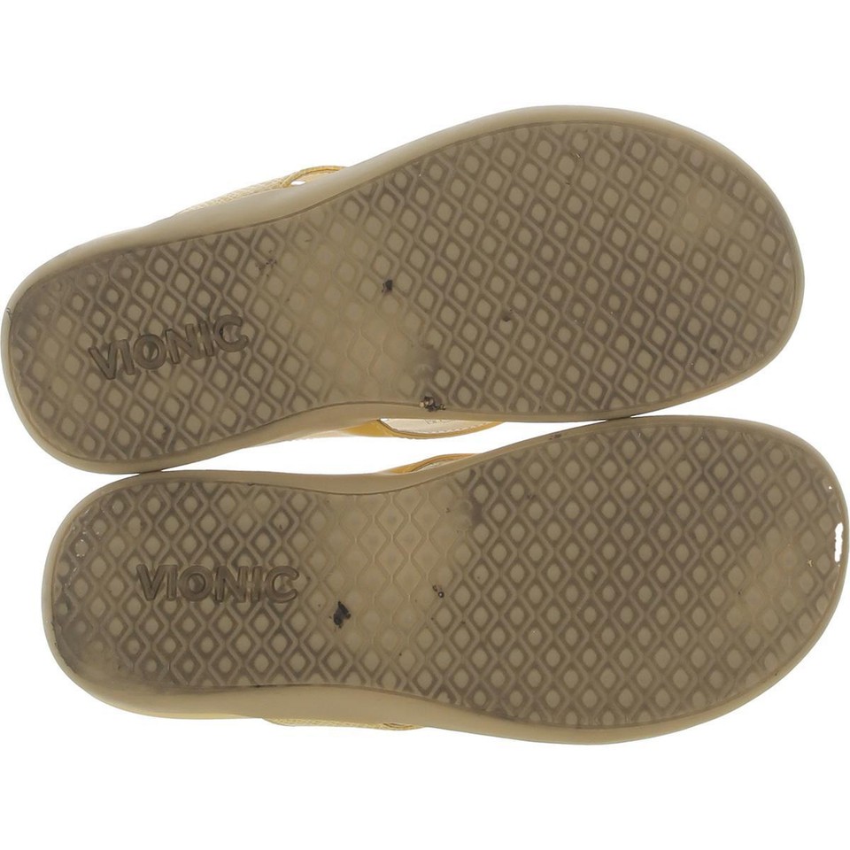 Vionic Womens Kalise Yellow Leather Thong Sandals Shoes 8 Medium (B,M ...