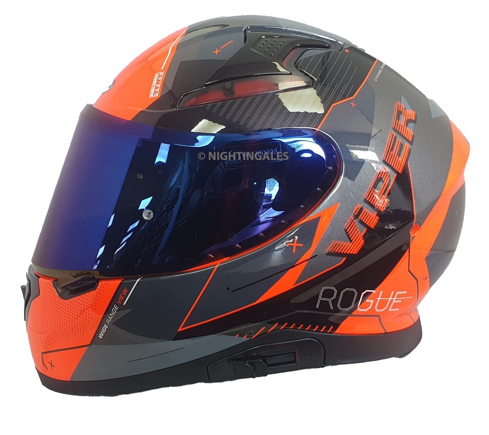 VIPER RSV95 FULL FACE ACU GOLD DUAL VISOR MOTORCYCLE HELMET ROGUE ...