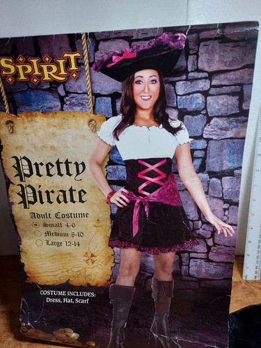 Costume Spirit Pretty Pirate Adult Size Small (4-6) Halloween Dress Hat ...