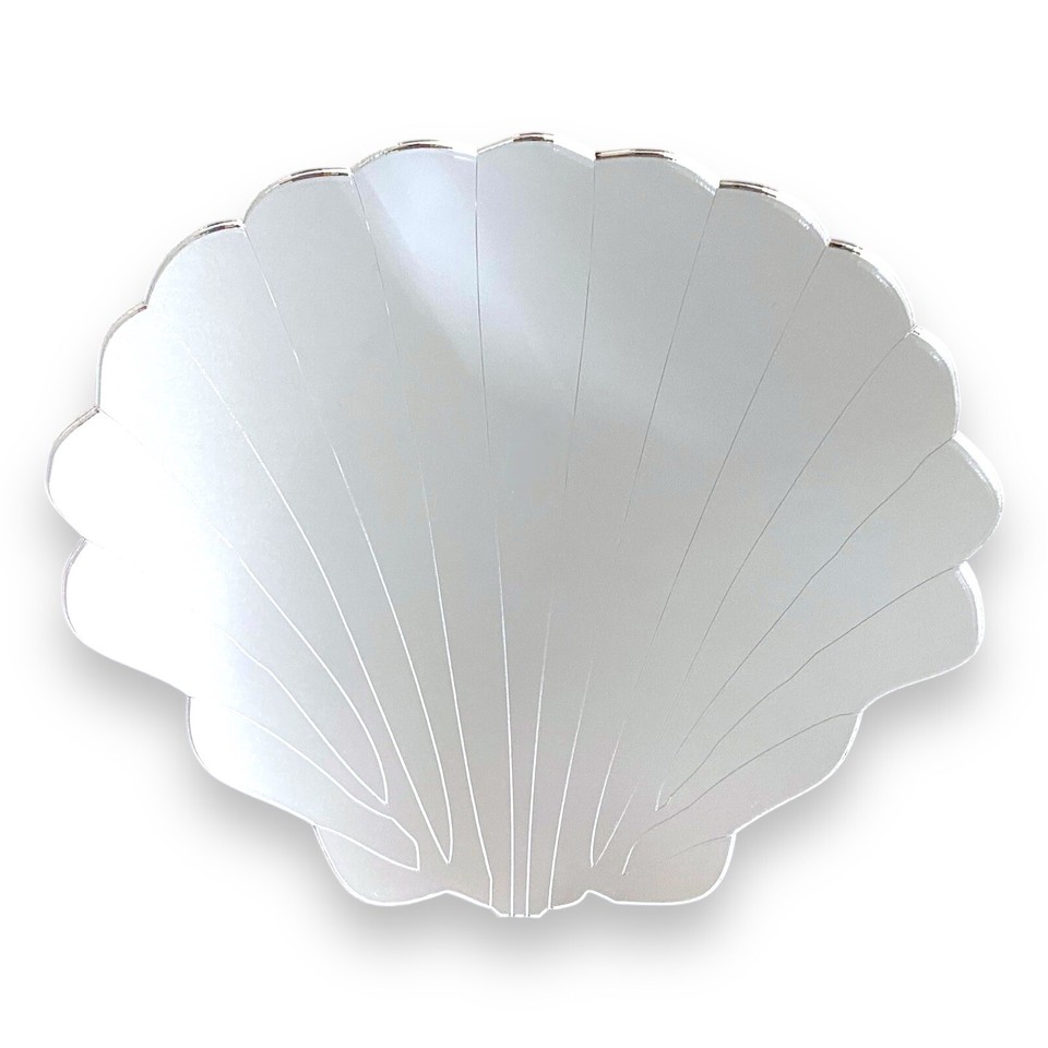 Etched Scallop Shell Shaped Acrylic Mirrors, Bespoke Sizes & Engraving ...