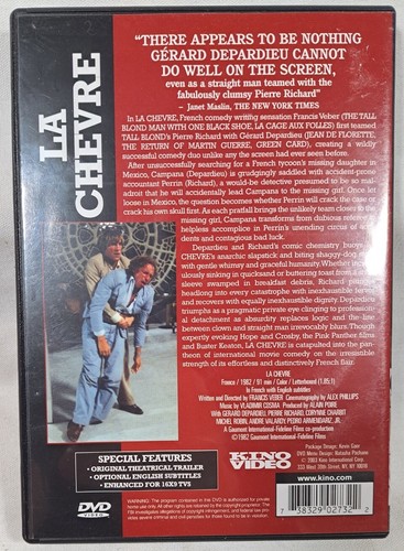 La Chevre 1982 DVD Pierre Richard Gerard Depardieu French Film Kino RARE HTF OOP 738329027322 | eBay