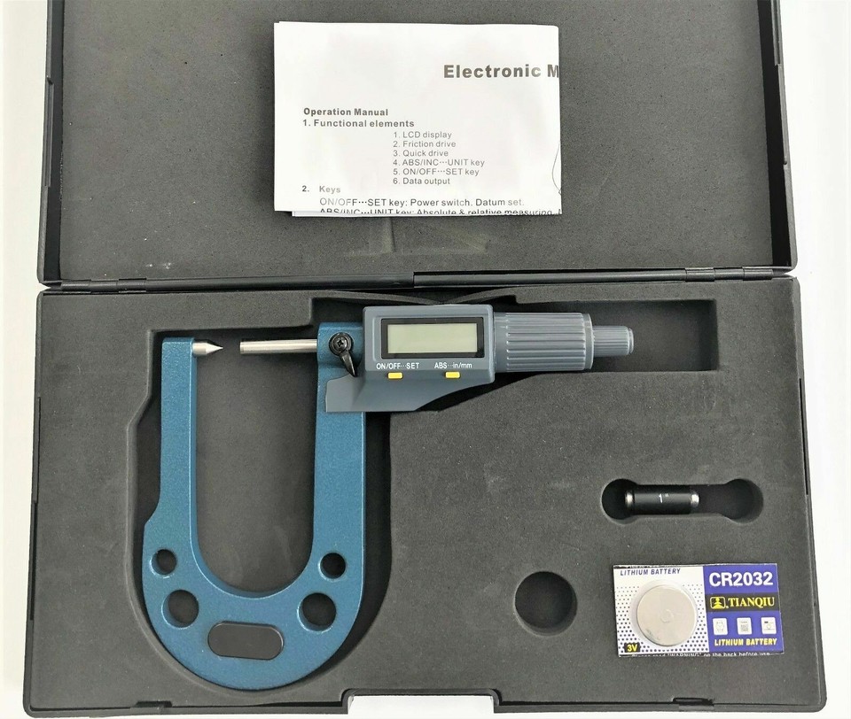 Disc Brake Rotor Micrometer 0.3"-1.3" /0.00005" Deep Reach Elec ...
