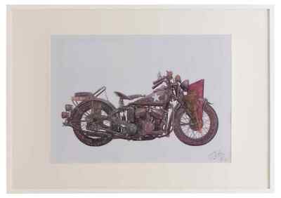 Indian 640B 1942 A3 framed limited edition print drawing | eBay