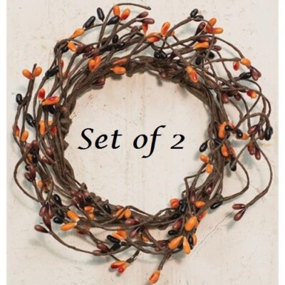 NEW PRIMITIVE Farmhouse Berry Candle Rings MIX 2PCS Orange Black Rust 3 ...
