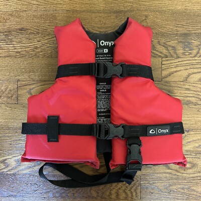 ONYX 30-50 LBS Child RED LIFE VEST Jacket Kids Red Coast Guard Approved ...