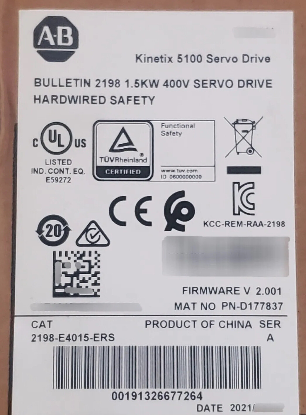 *NEW SEALED* Allen Bradley 2198-E4015-ERS Series A. Kinetix 5100 Servo ...