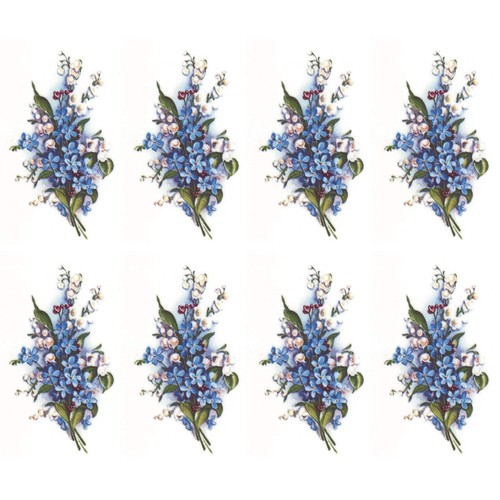 Forget Me Not Lily Flowers 2 Inch 8 pcs Overglaze Waterslide Ceramic ...