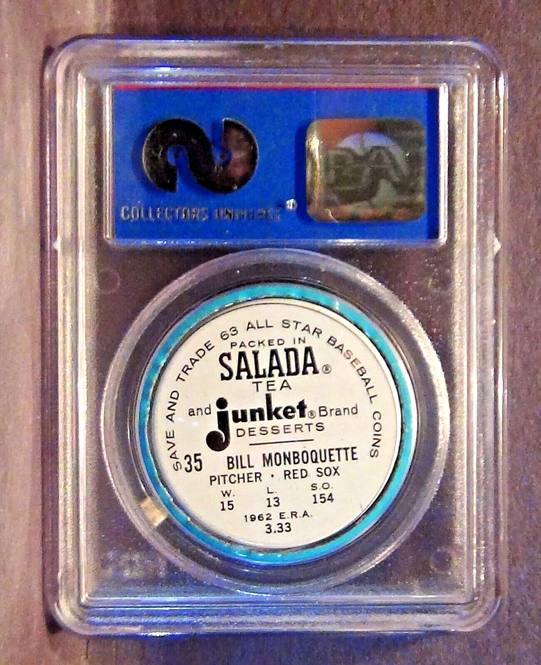 1963 Salada Coin #35 Bill Monboquette, PSA NM-MINT 8 - No defects ...