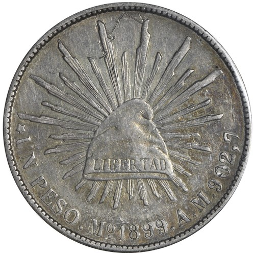 1899 Mo AM Mexico 1 Peso Toned E724 SHY | eBay