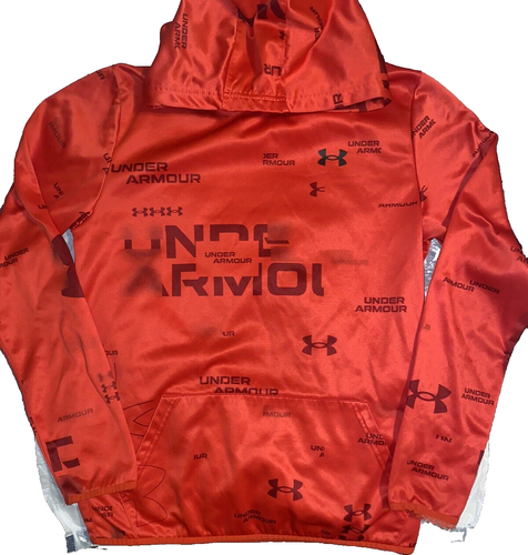 Under Armour Cold Gear Loose Fit Red UA Logo Pattern Hoodie Youth Size ...