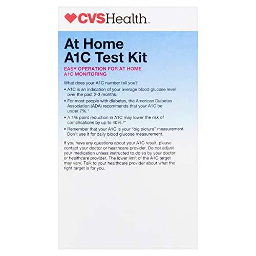 CVS A1C At Home Test Kit, Home Use Monitoring of Glycemic Control, Easy ...