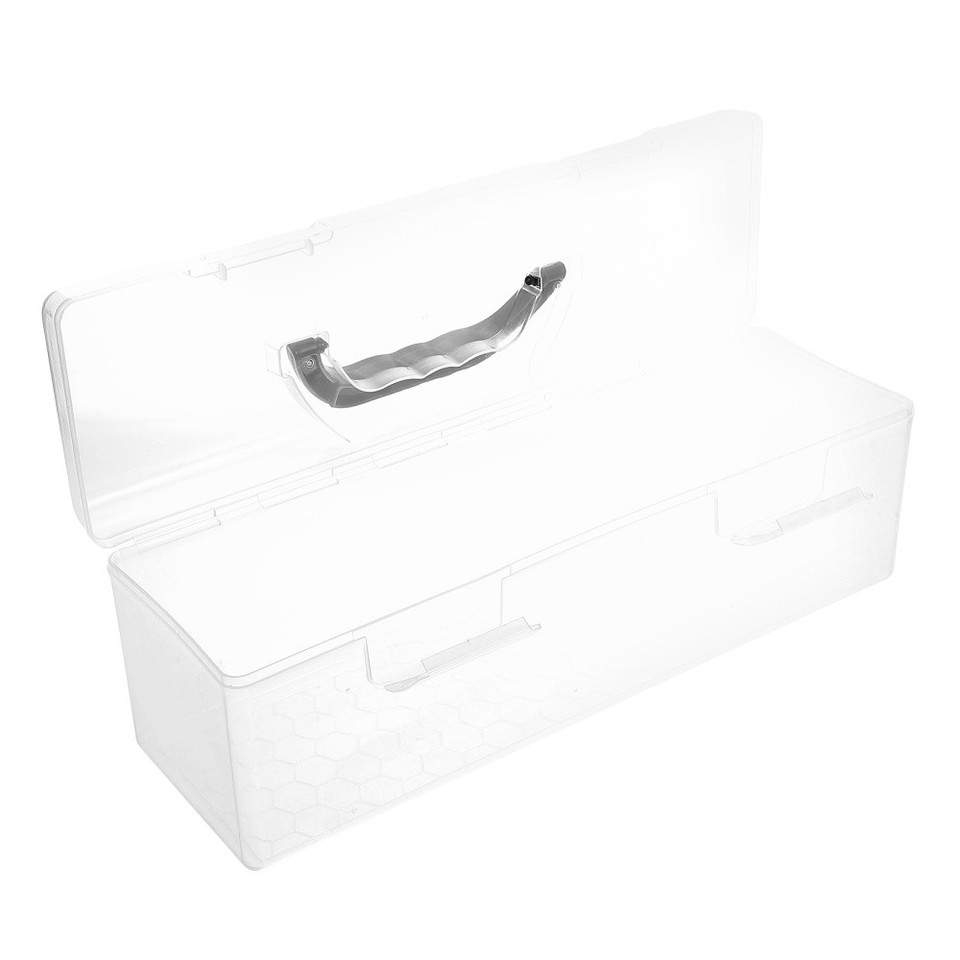 Rectangular Transparent Paint Brush Storage Box with Handle Plastic ...