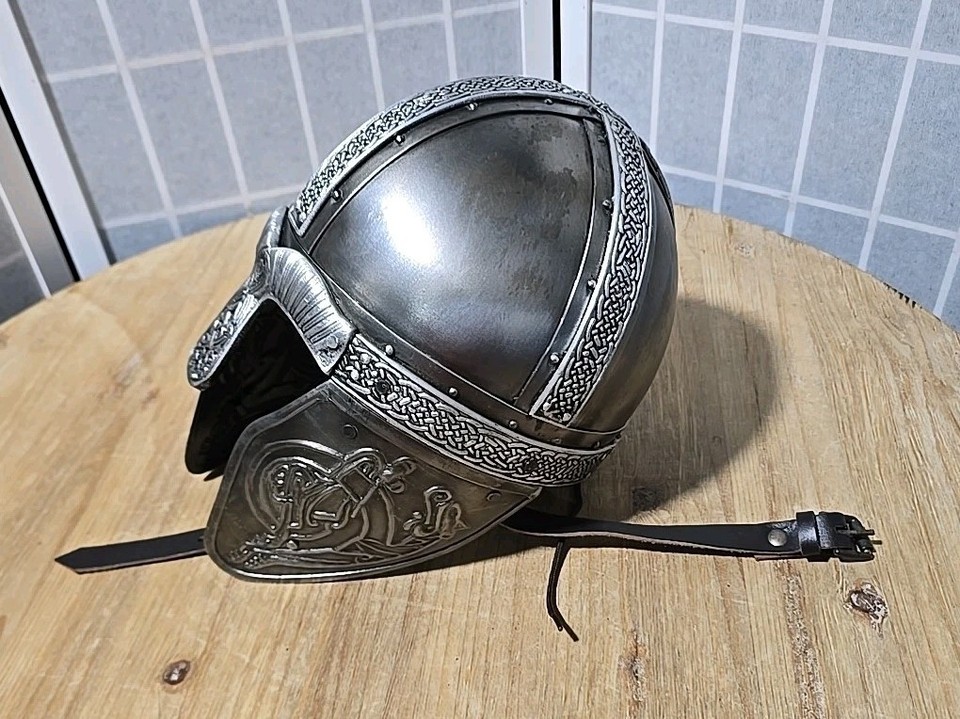 Highly Decorated Viking Celtic Chieftain iron helmet with nose and ...