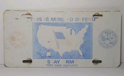 Vintage Fort Knox Kentucky License Plate US Army US Military Metal ...