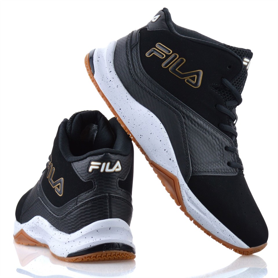 Mens Fila High Top Casual Walking Ankle Boots Basketball Gym Trainers ...