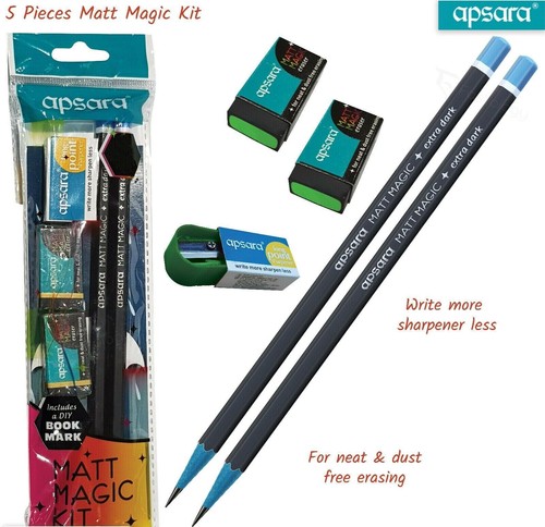 APSARA Matt-Magic 10 x Wood Pencils Sharpener Eraser Break-Resistant ...