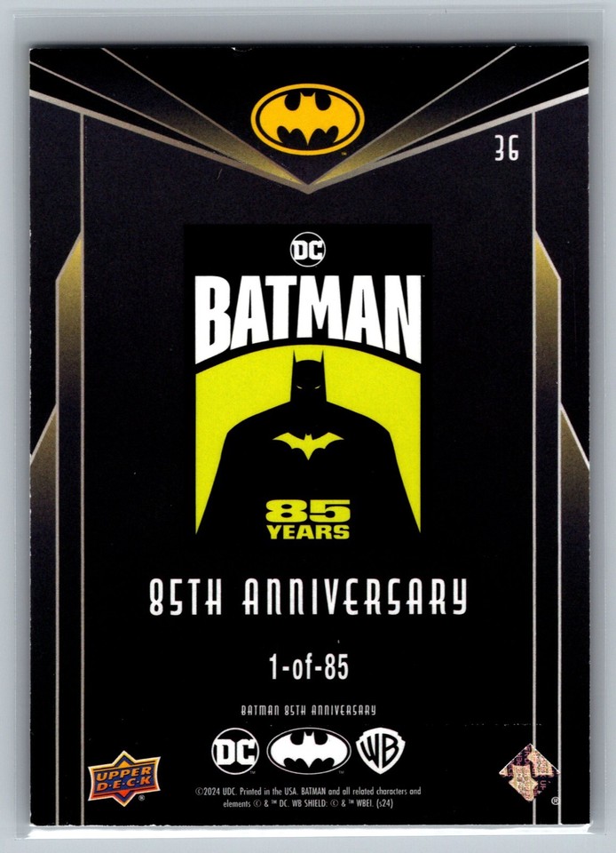 Batman Beyond 2024 Upper Deck Batman 85th Anniversary Weekly YELLOW #36 ...