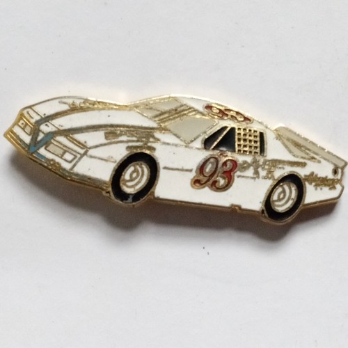 VTG 80s/90s NASCAR #93 White Car 2 Post Hat Lapel Pin Enamel Metal Die ...