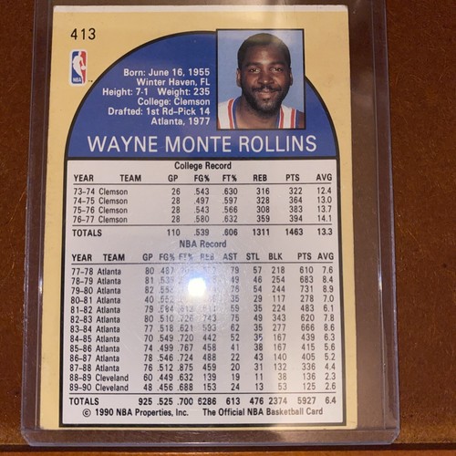 1990 Tree Rollins NBA Hoops. (Error Card ) Super Rare 💨 | eBay