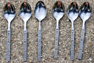 Oneida Northland SPRING FEVER Stainless Flatware Korea Lot of 6 Dessert ...