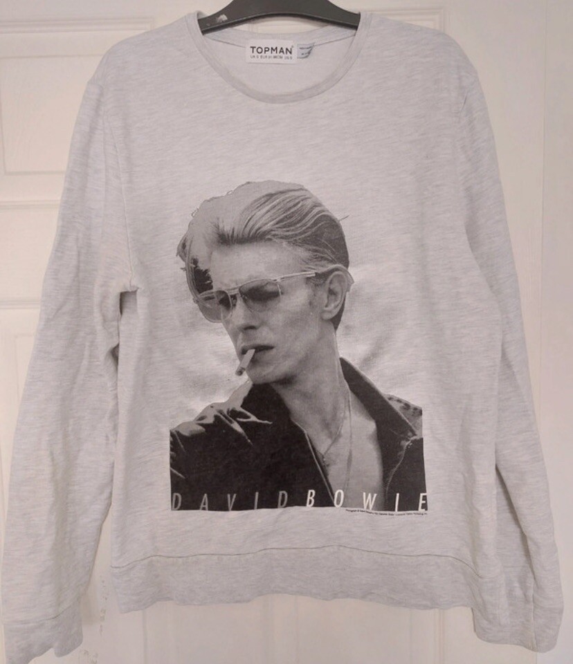 David Bowie Jumper Glam Rock Band Merch Sweater Sweatshirt Size Small ...