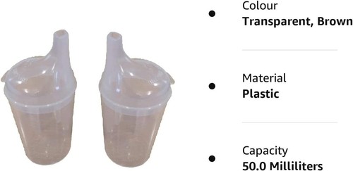 2 Plastic Cups with wide SPOUT Adult Feeder Beaker Disability AIDS ...