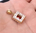 TURKISH SIMULATED SQUARE RUBY .925 SILVER & BRONZE PENDANT #10059 | eBay