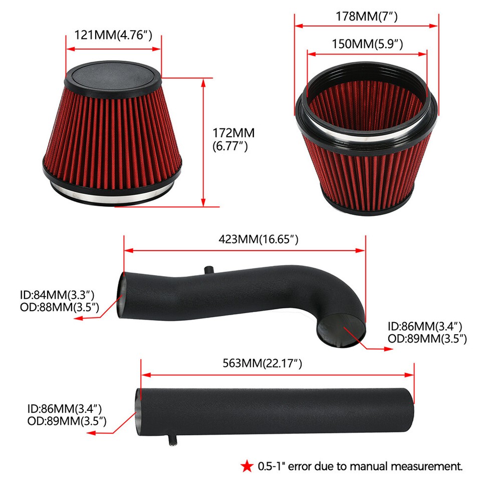 Cold Air Intake & Heat Shield for 2011-2023 Dodge Challenger Charger 3 ...