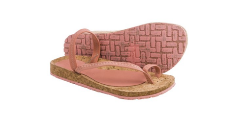 NEW OTZ CORK FOOTBED TOE LOOP SLIDE SANDALS WOMENS 11 41 PINK LEATHER ...