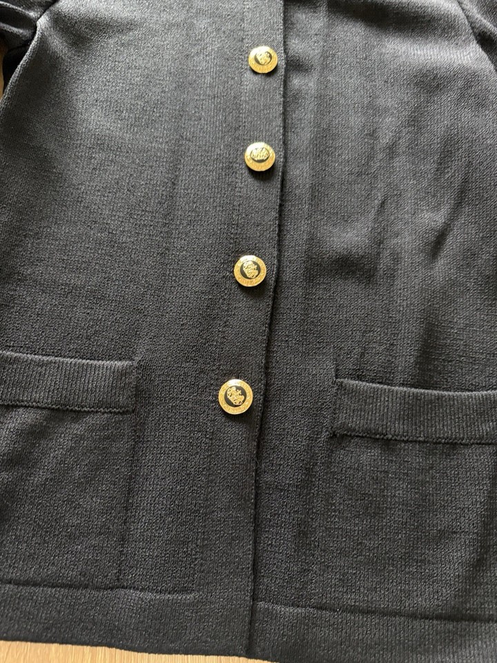 St John Basics Stunning High End Knit Cardigan Sweater Gold Buttons EUC ...