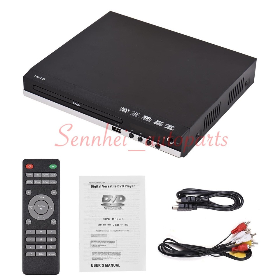 DVD Player All Region Free DVD CD Disc Player AV Output USB Remote ...