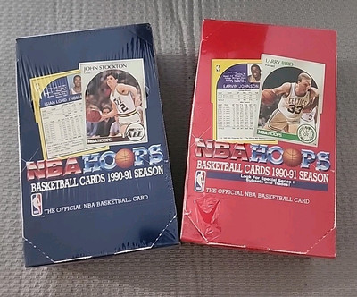 1990-91 Hoops Factory Sealed NBA Series 1 & 2 Box - 72 Packs Basketball ...