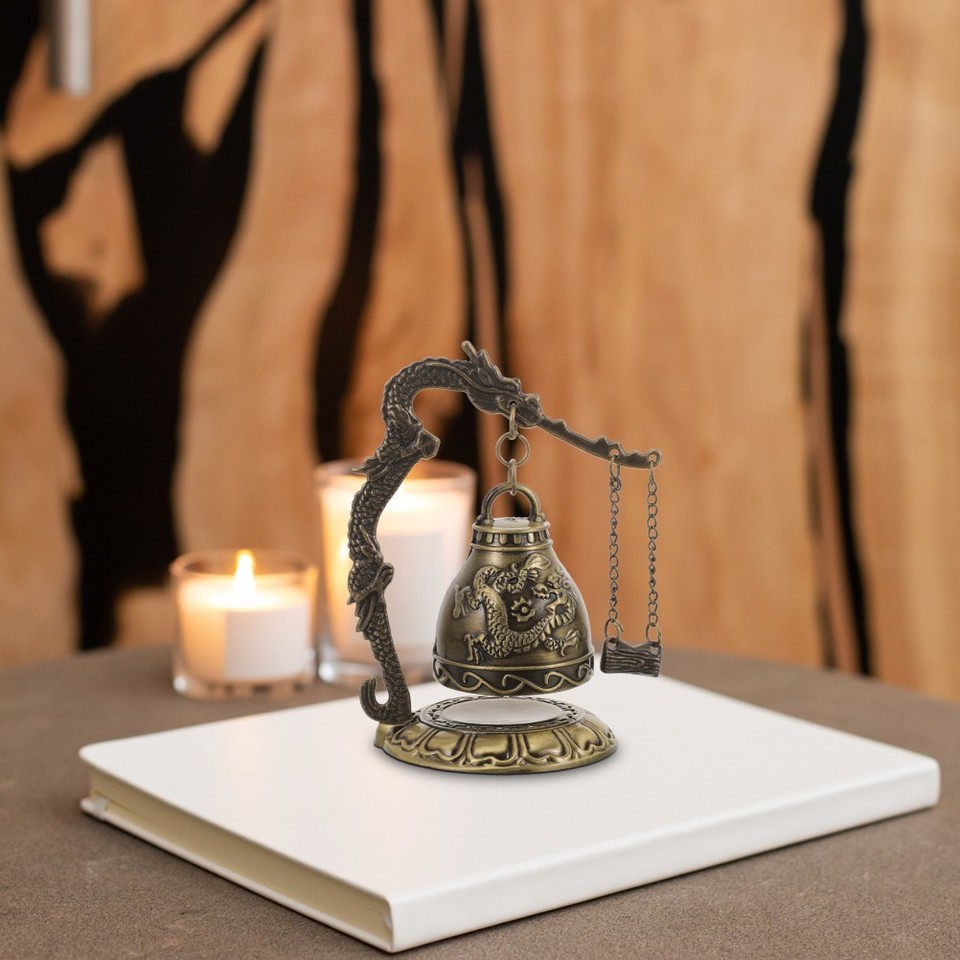 Tabletop Alloy Chime Decor Carved Dragon Chime Craft Metal Vintage ...