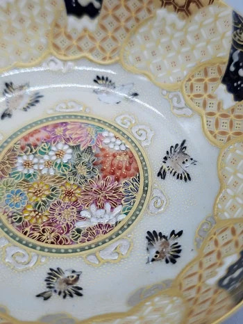 Kyo-yaki/Kiyomizu-yaki Sora Woman Flower Satsuma Hibari Fujihira Sake ...