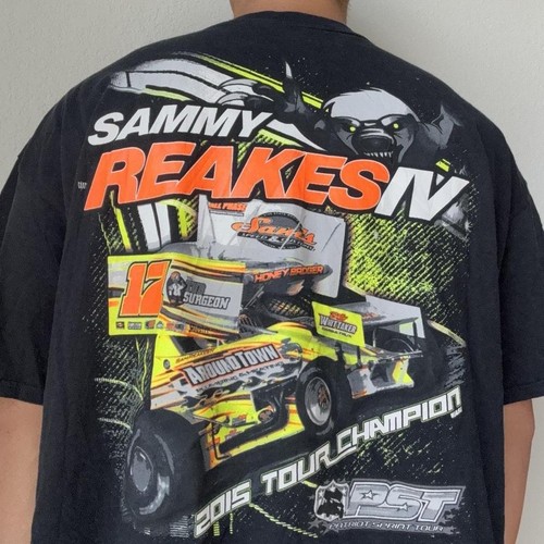 Vintage Sammy Reakes Championship Racing Graphics Black Tee Shirt | eBay