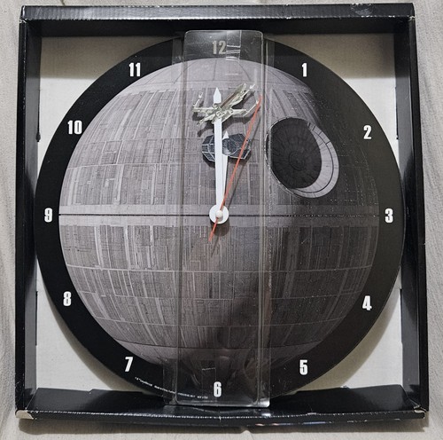 Disney Star Wars Death Star Wood Wall Clock 13.5" Diameter Rebel ...