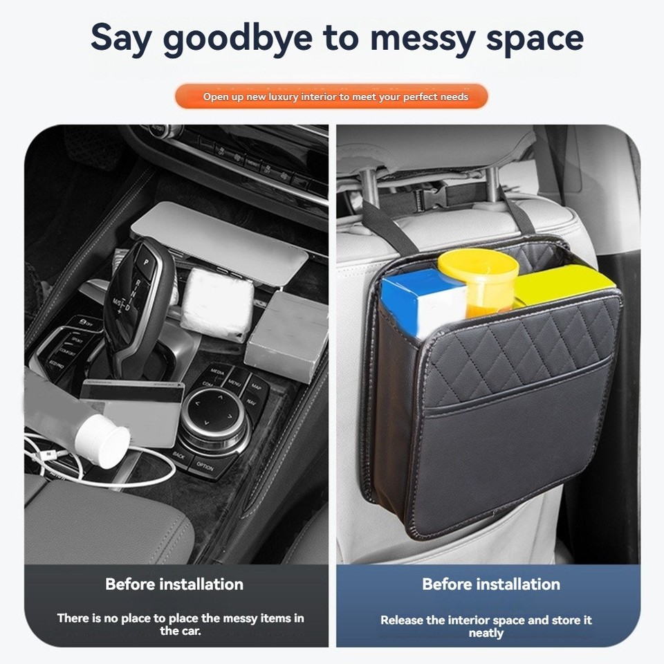 Multifunctional Car Storage Bag Leather Storage Bag Suitable for Most ...