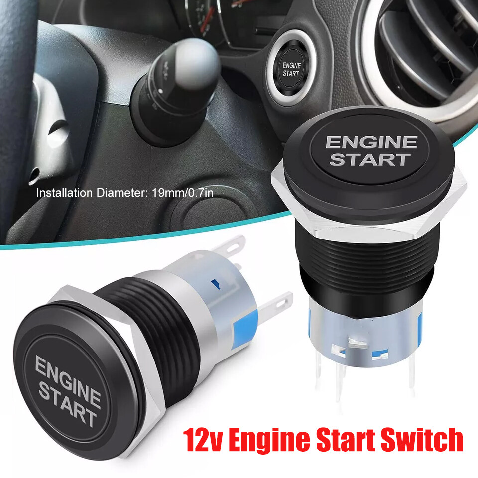 Engine Start Push Button, 12V Waterproof Car Ignition Starter Switch ...