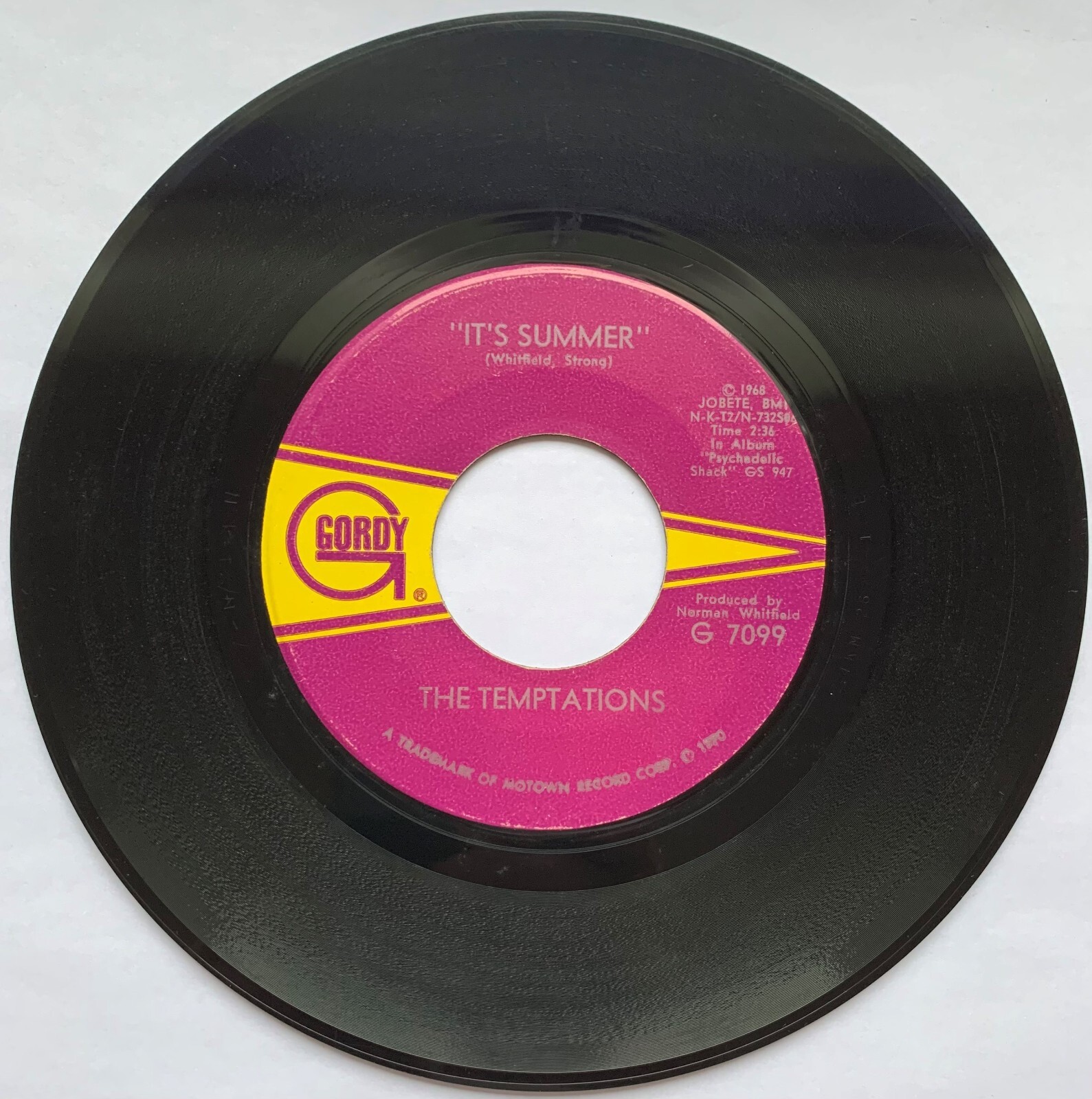 THE TEMPTATIONS-GORDY 7099-BALL OF CONFUSION-ITS SUMMER-45RPM-1970 FUNK ...