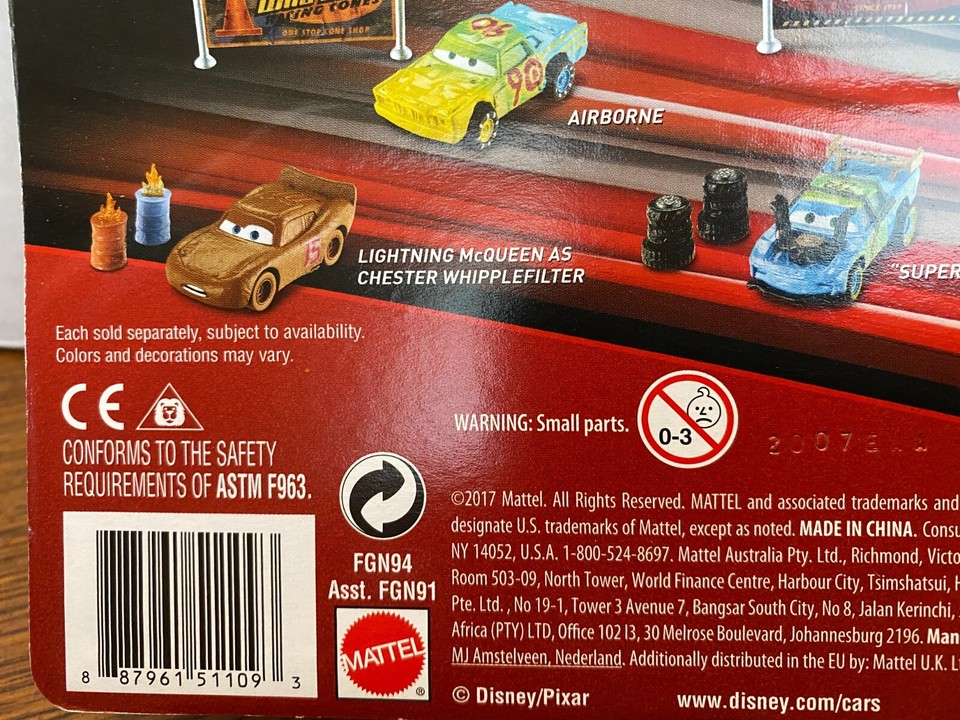 MATTEL DISNEY PIXAR CARS 3 #90 AIRBORNE SYNTHETIC RUBBER TIRES DEMO ...