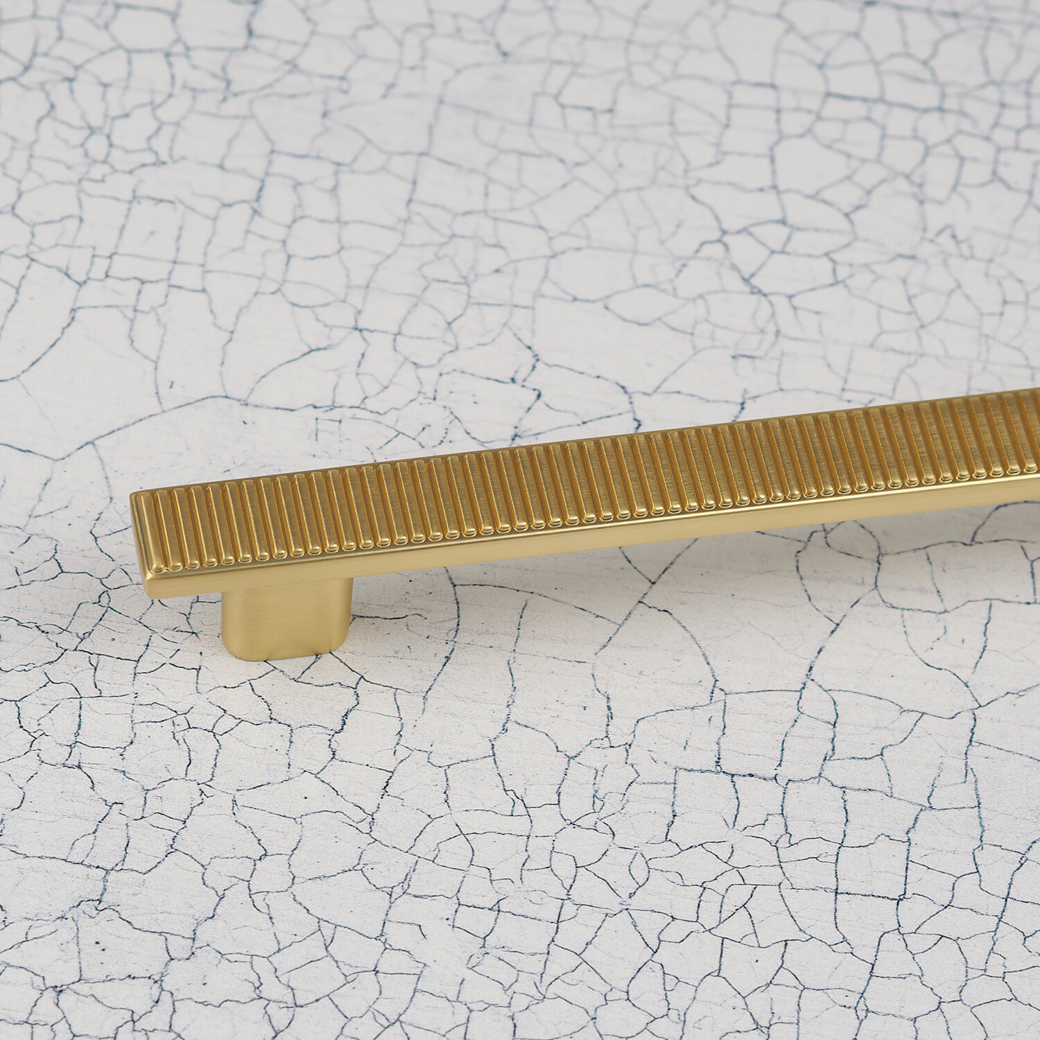 Brass Kitchen Cupboard Handles Ribbed Satin Brushed Bar Pulls Cups Half ...